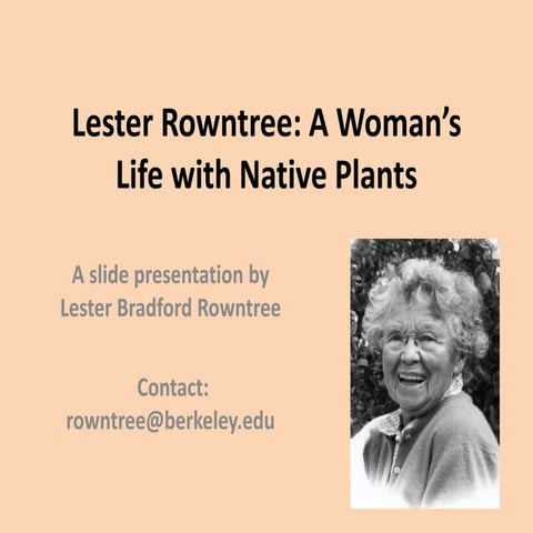 Lester Rowntree, California Native Plant Woman | PPTX