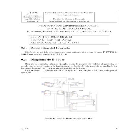 Sumador/Restador en Punto Flotante IEEE 745 en el MIPS | PDF