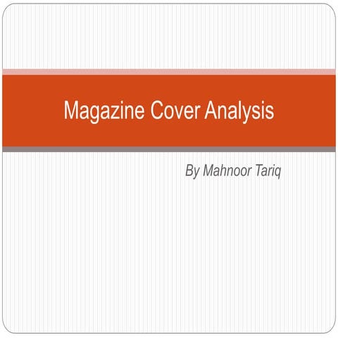 Final magazine cover analysis | PPTX