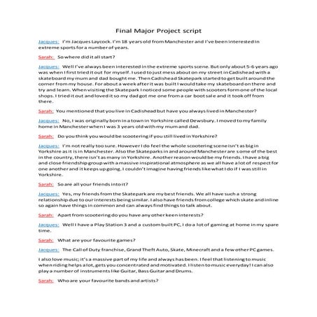 Final major project proposal script | DOCX