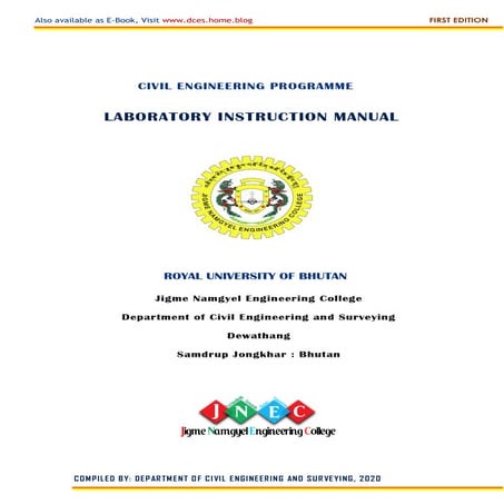 Laboratory Instruction Manual for Civil Engineers | PDF
