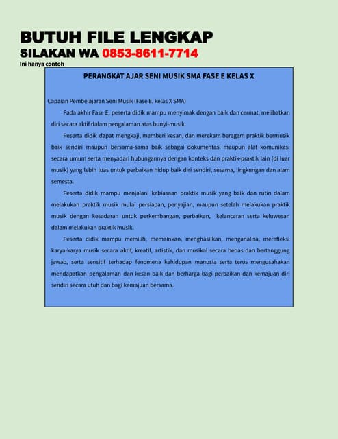 ACP (Analisis Capaian Pembelajaran) Kelas VII Seni Budaya.docx