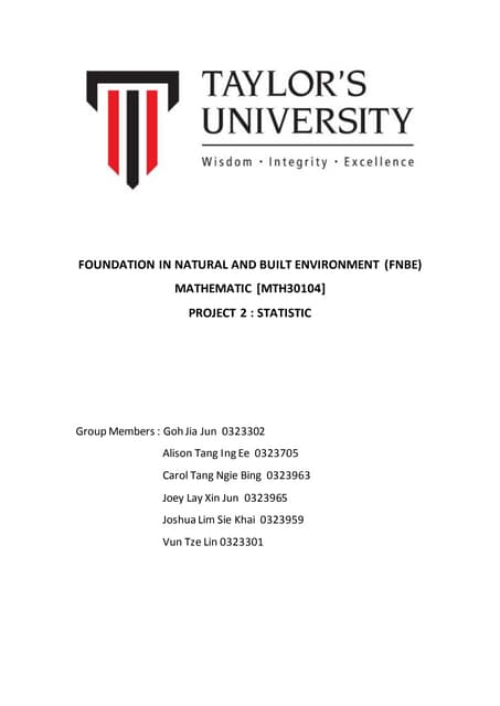Mathematics Final Assignment Statistic Sept 2015 Pdf