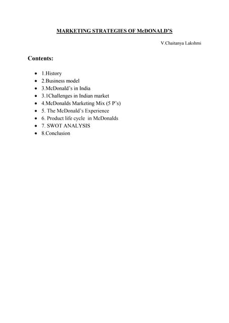 McDonald's Brand Positioning Strategy | PPT