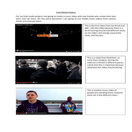 Final media project evaluation | DOCX