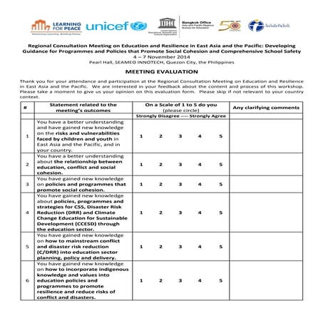 FINAL Meeting Evaluation Form | PDF