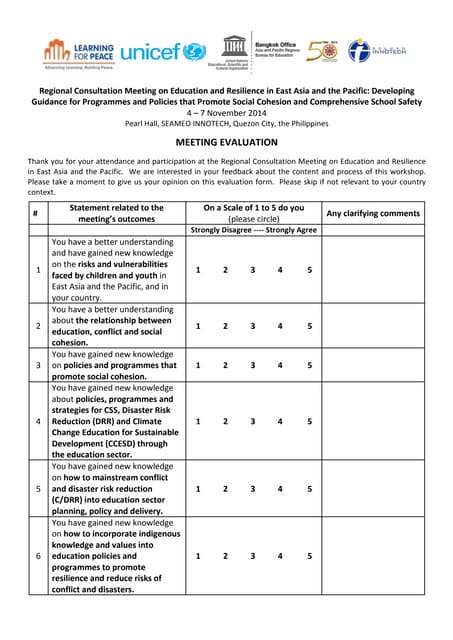 Meeting evaluation form | DOC