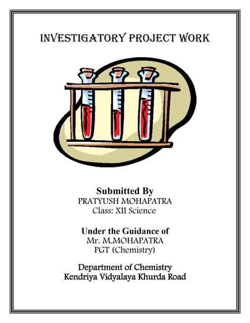 Chemistry investigatory project | PDF | Chemistry | Science