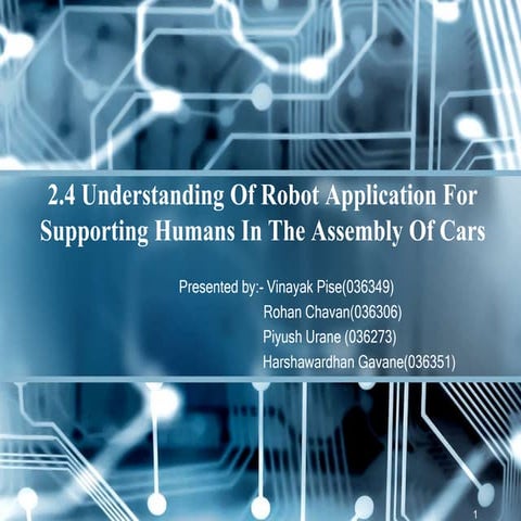 Application of robot in car assembly | PPTX