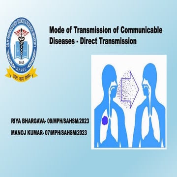 HORIZONTAL AND VERTICAL transmision of infectious | PPTX