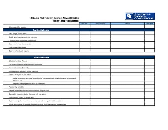 Office Moving Checklist | PDF
