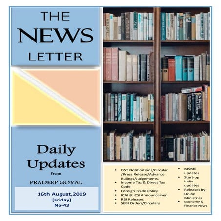 Daily dose of professional updates in newsletter form- 16th August 2019 ...