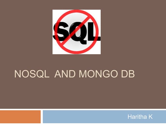 Overview On Nosql And Mongodb Ppt