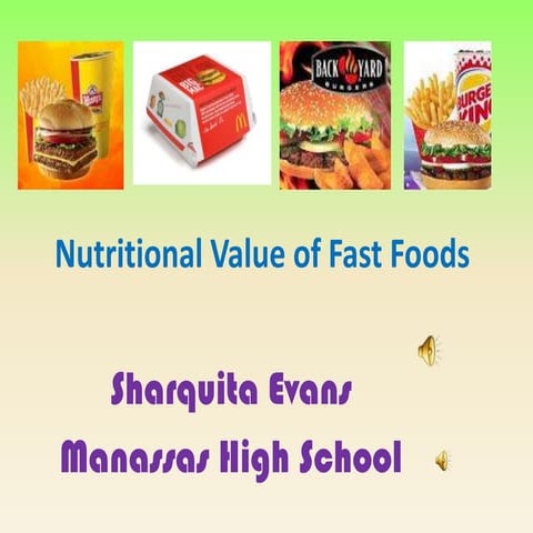 Fast Foods Nutrition Facts | PPT