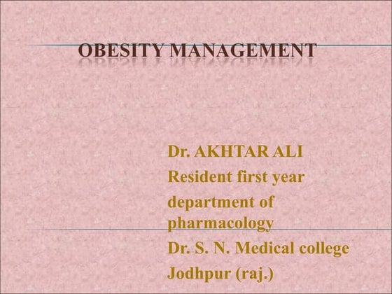 Obesity | PPTX | Endocrine and Metabolic Diseases | Diseases and Conditions