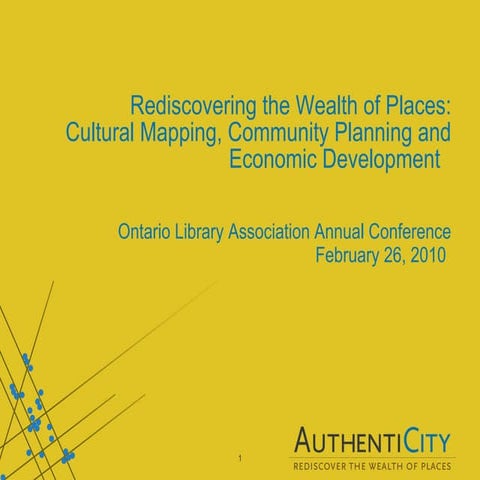Rediscovering the Wealth of Places: Cultural Mapping, Community ...
