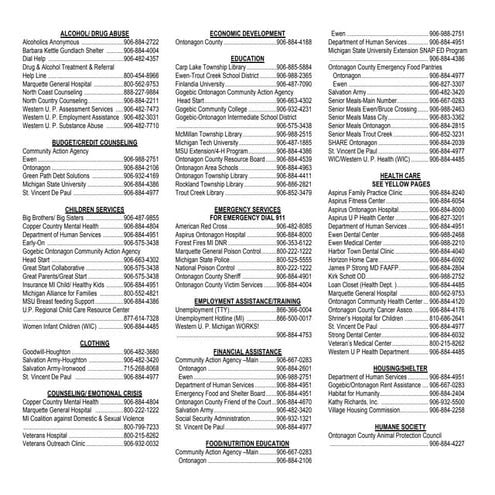 Final ontonagon co. resource guide june 2011 | PDF