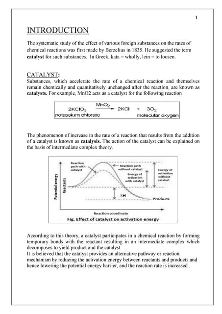 Theories of Catalysis. Theory of intermediate compound foramtion and ...