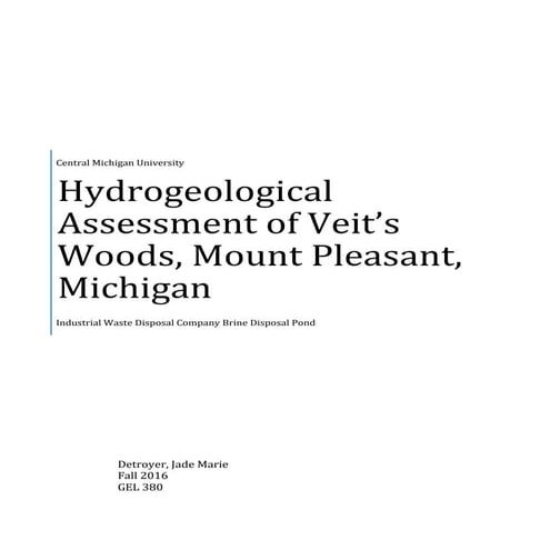 Hydrogeological Assessment of Veit's Woods | PDF