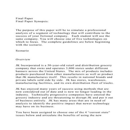 FINAL COURSE PROJECT PRESENTATION (SIGNATURE ASSIGNMENT)You .docx