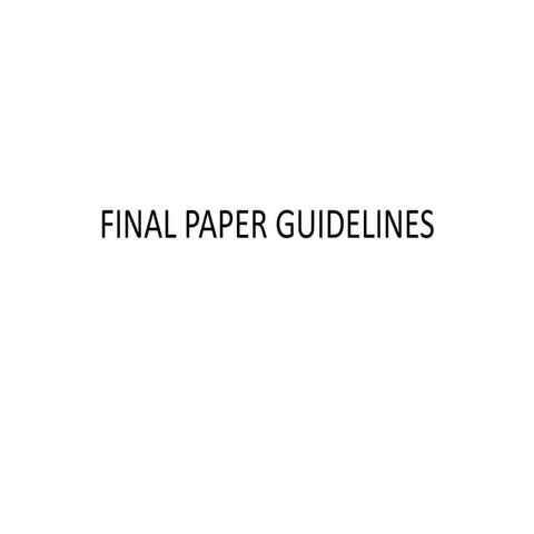 Final paper guidelines | PPT