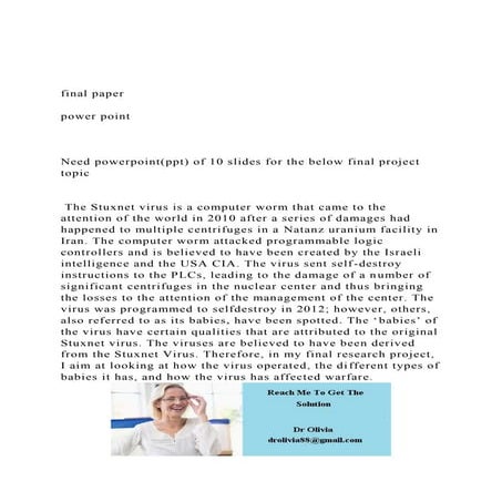 Final Project (Objectives 1 – 8) (30 of final grade)Select o.docx