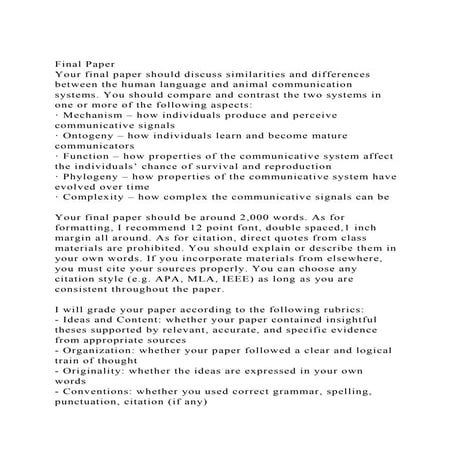 Final PaperYour final paper should discuss similarities and diff.docx