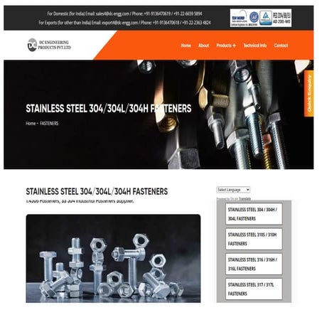 DC Engineering STAINLESS STEEL 304/304L/304H FASTENERS | PPT