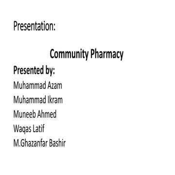 community pharmacy | PPT