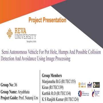 Pothole Detection for Smart Cars | PPTX