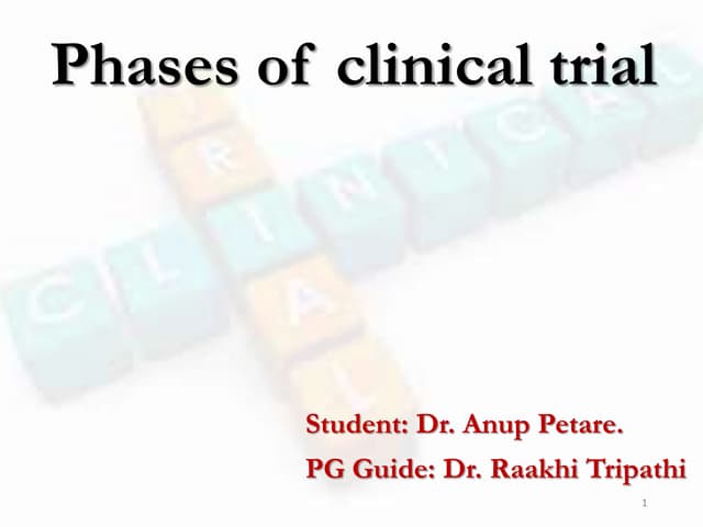 Phases of clinical trials 1,2,3 &4 | PPTX