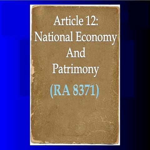 Article 12 (RA 8371) | PPT