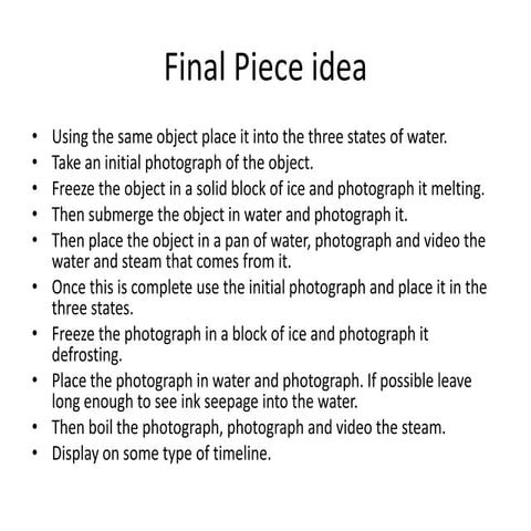Final piece idea | PPTX | Chemistry | Science