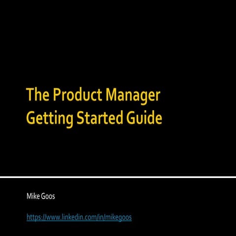 Product Manager Getting Started Guide | PPTX