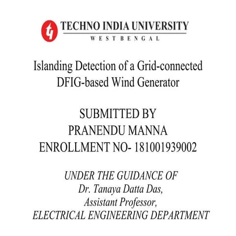 Final Pm Revised Presentation Of Islanding Detection Of Grid Connected