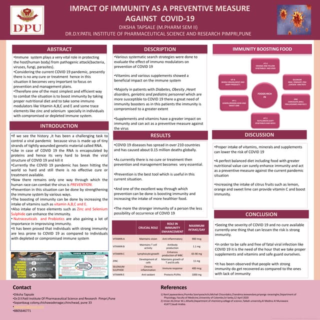 E POSTER OF IMPACT OF IMMUNITY AS A PREVENTIVE MEASURE AGAINST COVID 19 ...