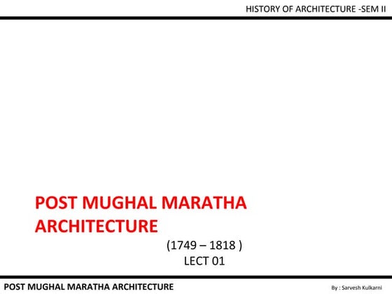 Maratha Architecture | History of Architecture | PDF