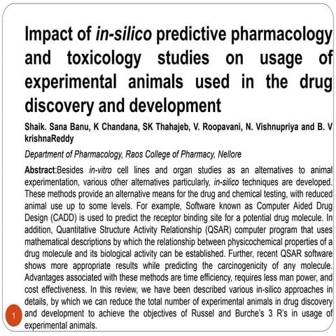 presentation on in silico studies | PPTX
