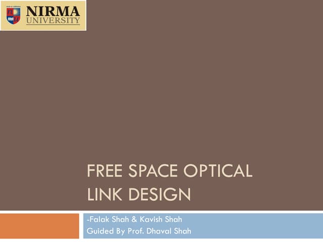 Free space optical communication | PPT