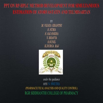 Rp Hplc Method Development For Simultaneous Estimation Of Atorvastatin And Simvastatin Pptx