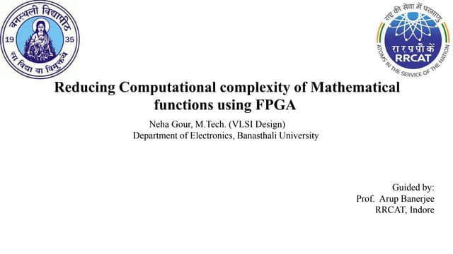 Reducing Computational Complexity Of Mathematical Functions Using Fpga 8948