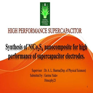 Synthesis Of Nico2s4 Silar Supercapacitors Ppt