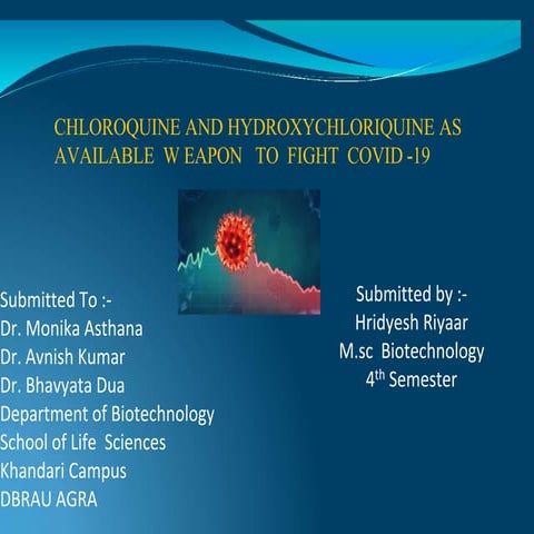 HYDROXYCHLOROQUINE MECHANISMS | PPTX