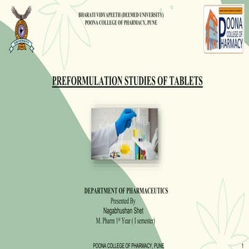 preformulation studies by SeDeM expert system tool | PPT