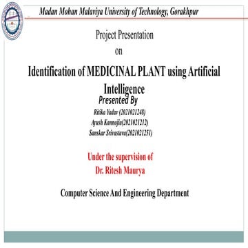 ai based medical plant detection system for plants | PPTX