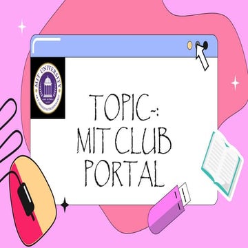 Final PPT on CLUB PORTAL in MIT Portal on clubs | PPTX