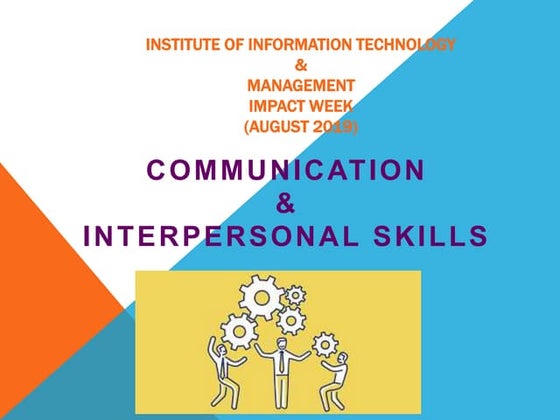 Communication and interpersonal skills | PPT