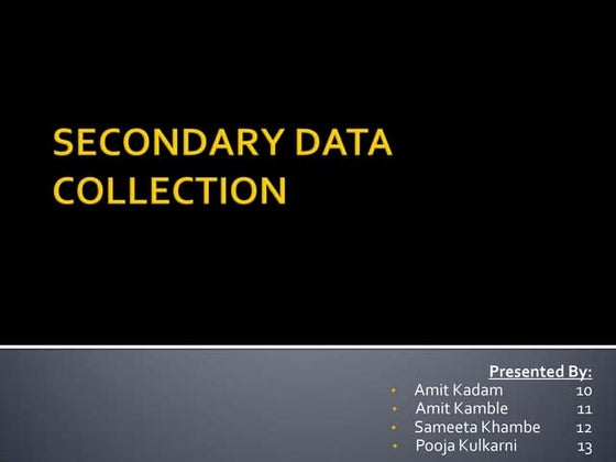 SECONDARY DATA | PPT