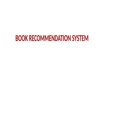 Book Recommendation system using python and machine learning | PPTX