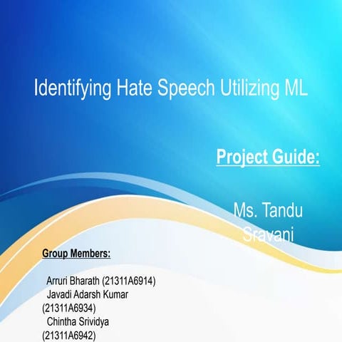 Hate speech detection using machine learning | PPTX